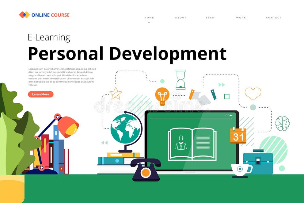 Online Course Technology Skill Stock Vector - Illustration of learning ...