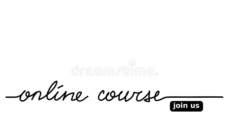 Online Course Vector Lettering, Web Banner. Join Us Button Stock Vector ...
