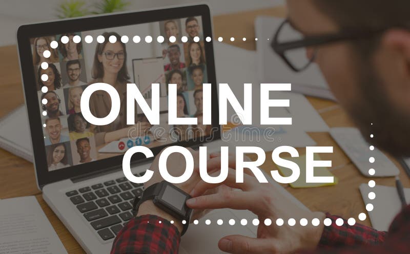 Young Casual Businessman in Office, Attending Online Course Stock Photo ...