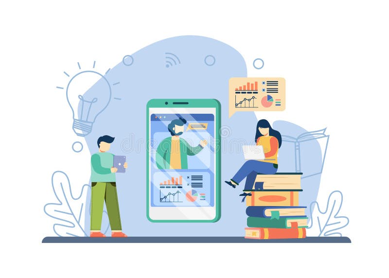 Online Courses Free E-certificate Concept. People Watching Online ...