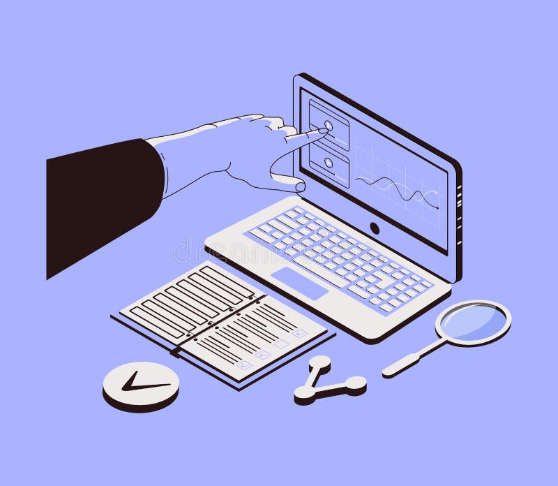 Online Courses Lesson for Distance Knowledge Web Study Isometrick ...