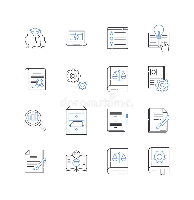 Online Courses Line Icons Collection. ELearning, Virtual, Distance ...