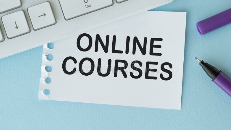 Online Courses. Text on White Paper Background Colour Pencils Stock ... Online Courses. Text on White Paper Background Colour Pencils Stock ...