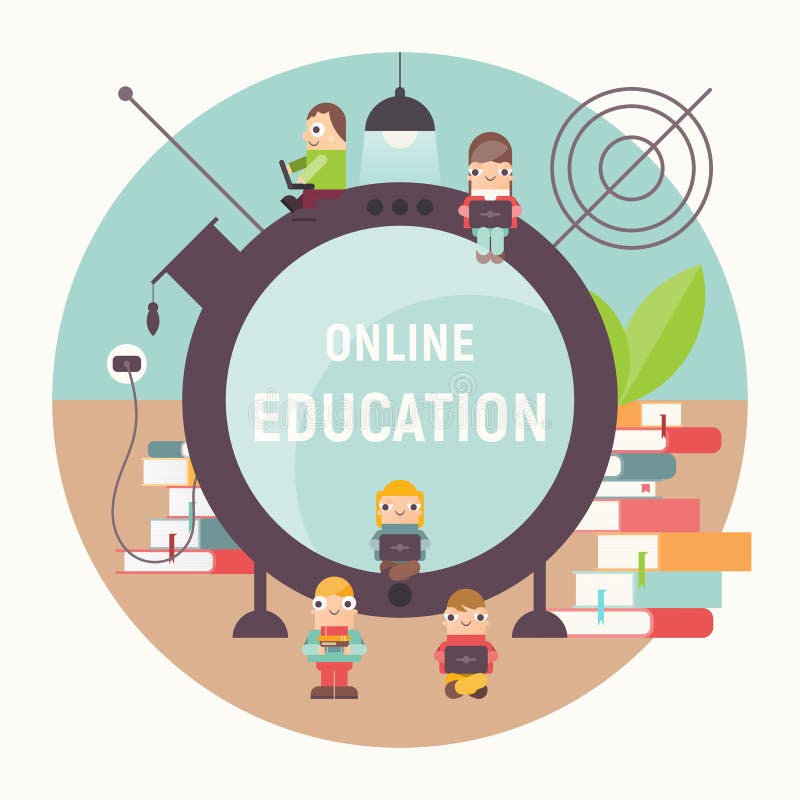 Online Courses, Tutorials, E-learning Stock Vector - Illustration of ...