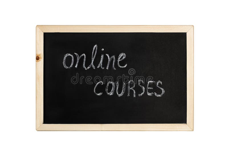 Online Courses Word Write in Chalk on a Blackboard Stock Image - Image ...