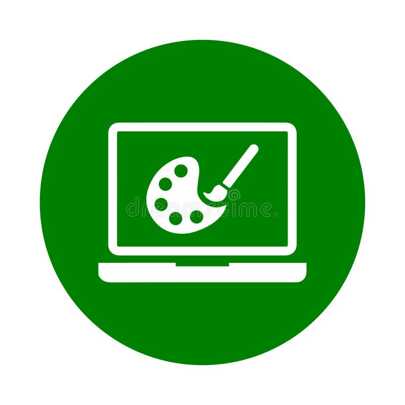 Online, Creative, Paint, Drawing Icon. Green Vector Sketch Stock ...