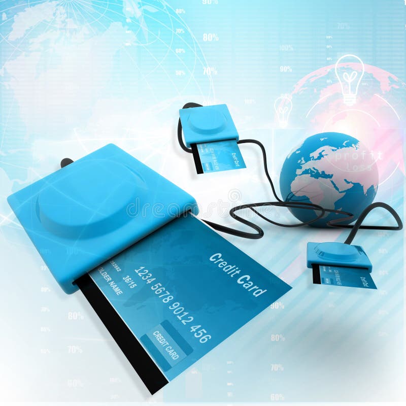 Online Credit Card Purchase Stock Illustration - Illustration of ...