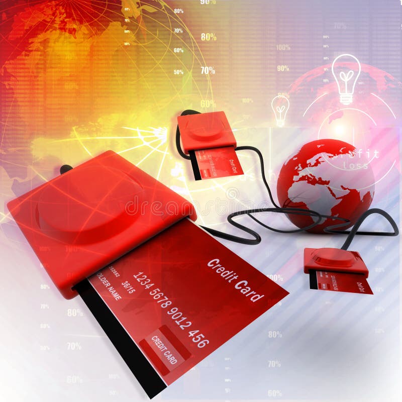 Online Credit Card Purchase Stock Illustration - Illustration of ...