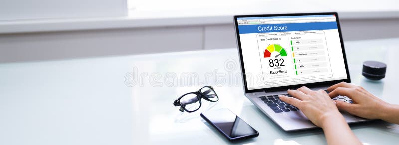 Online Credit Score Check stock image. Image of corporate - 212676895