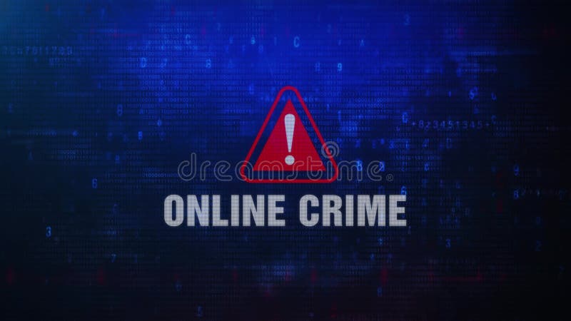 Online Crime Alert Warning Error Message Blinking on Screen . Stock ...