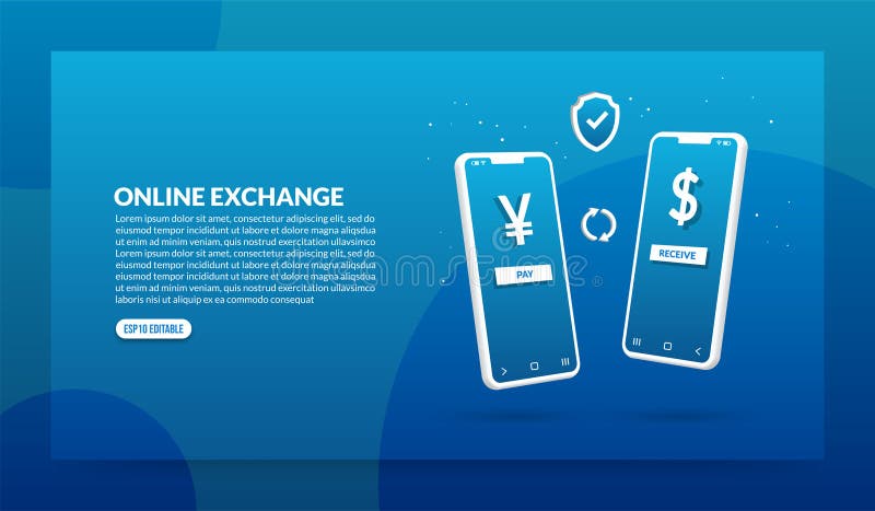 Online Currency Exchange Concept, Digital Payment Transaction Via ...