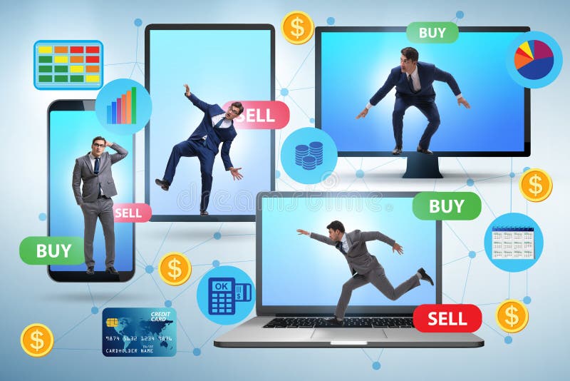 Online Currency Trading Concept with Business People Stock Photo ...