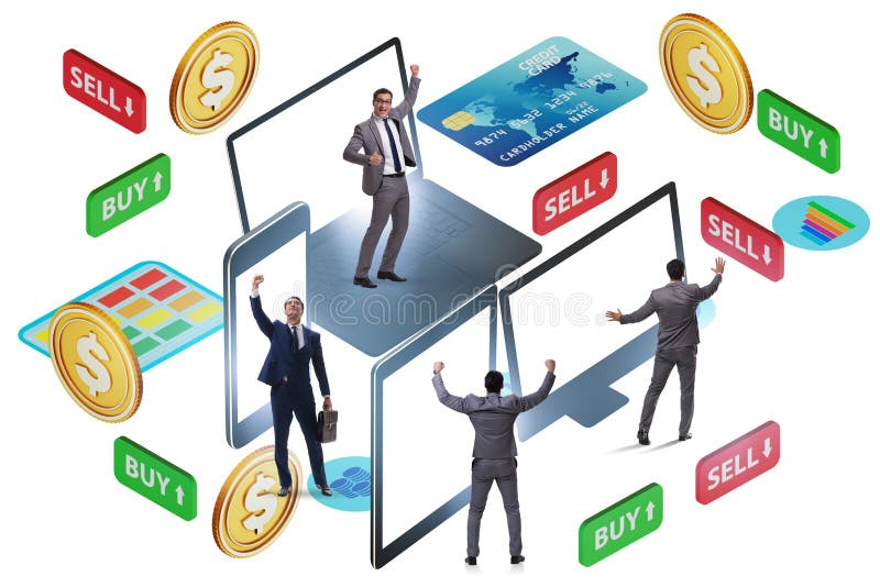 Online Currency Trading Concept with Business People Stock Photo ...