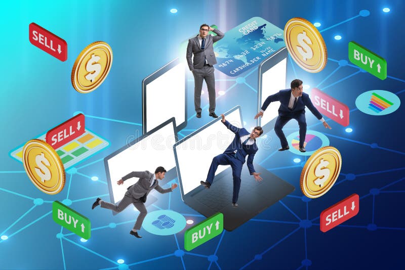 Online Currency Trading Concept with Business People Stock Photo ...
