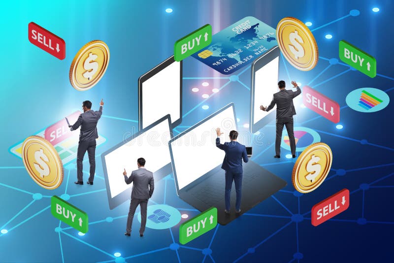Online Currency Trading Concept with Business People Stock Photo ...