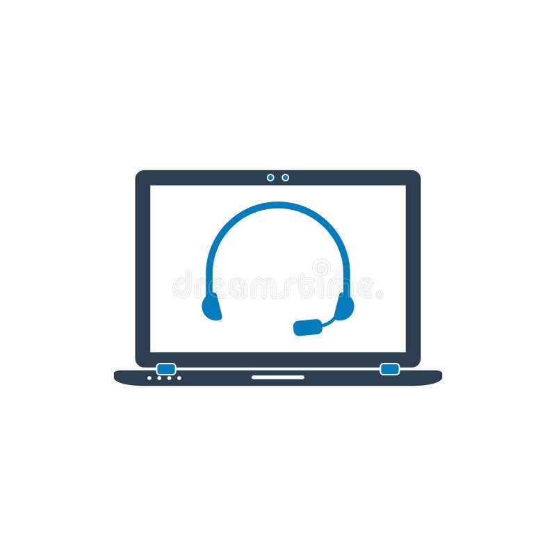 Online Customer Service Icon. Stock Vector - Illustration of silhouette ...