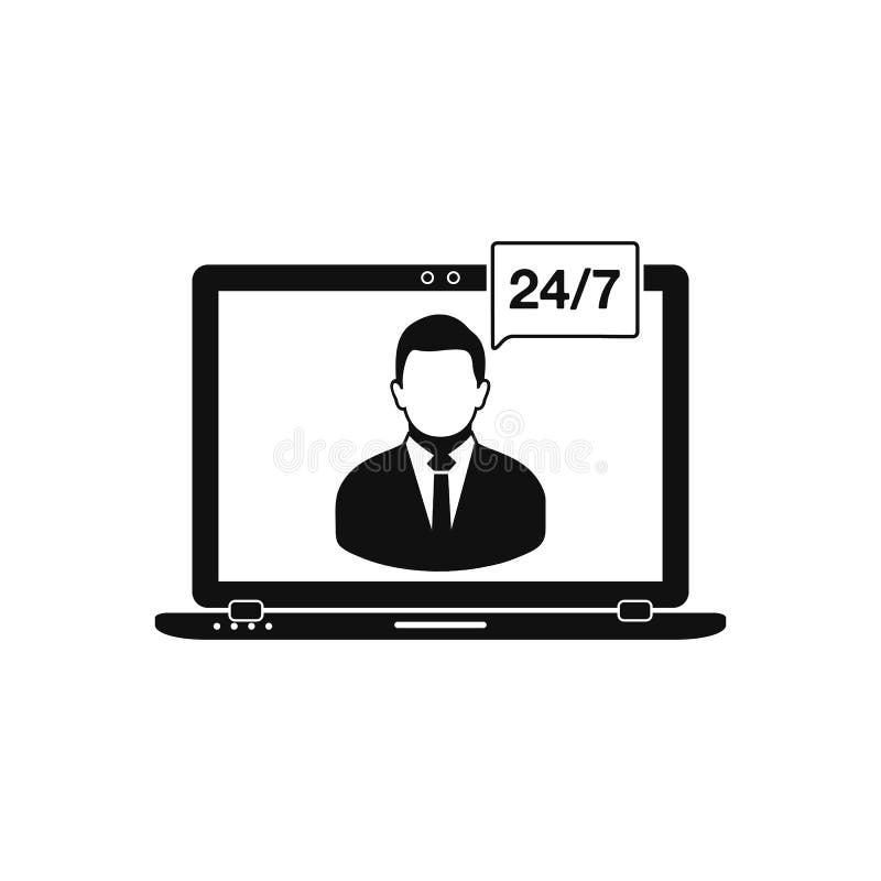 24/7 Online Customer Service Icon. Stock Vector - Illustration of ...