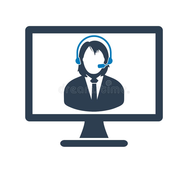 Online Customer Service Icon. Stock Vector - Illustration of person ...