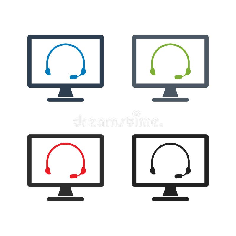 Online Customer Service Icon Set. Stock Vector - Illustration of style ...