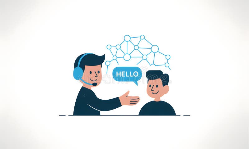 Online Customer Support stock illustration. Illustration of cartoon ...