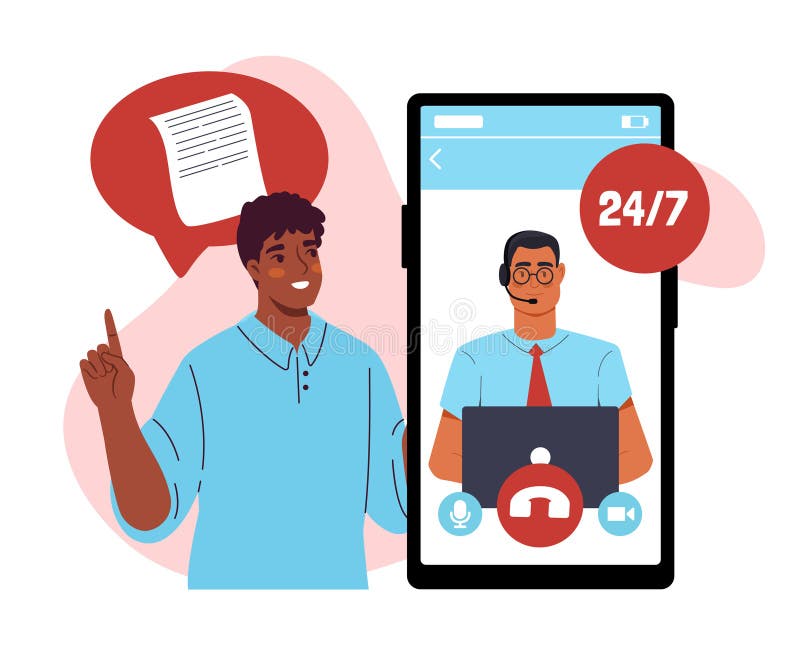 Online Customer Support Service Concept. Vector Illustration Stock ...