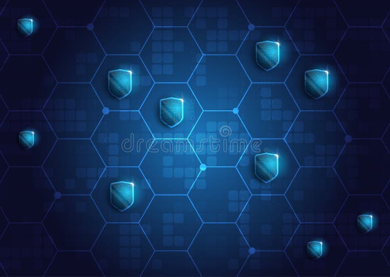 Online Data Protection Shield and Abstract Stock Vector - Illustration ...