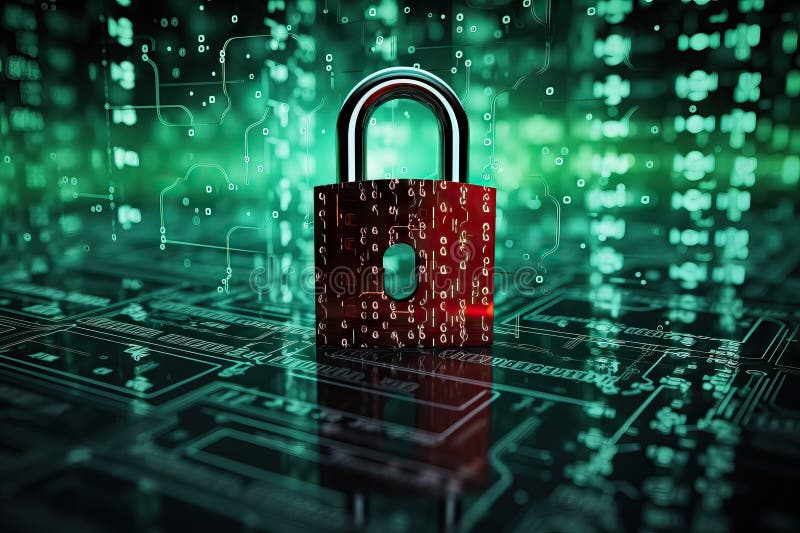 Online Data Security Concept Stock Illustration - Illustration of ...