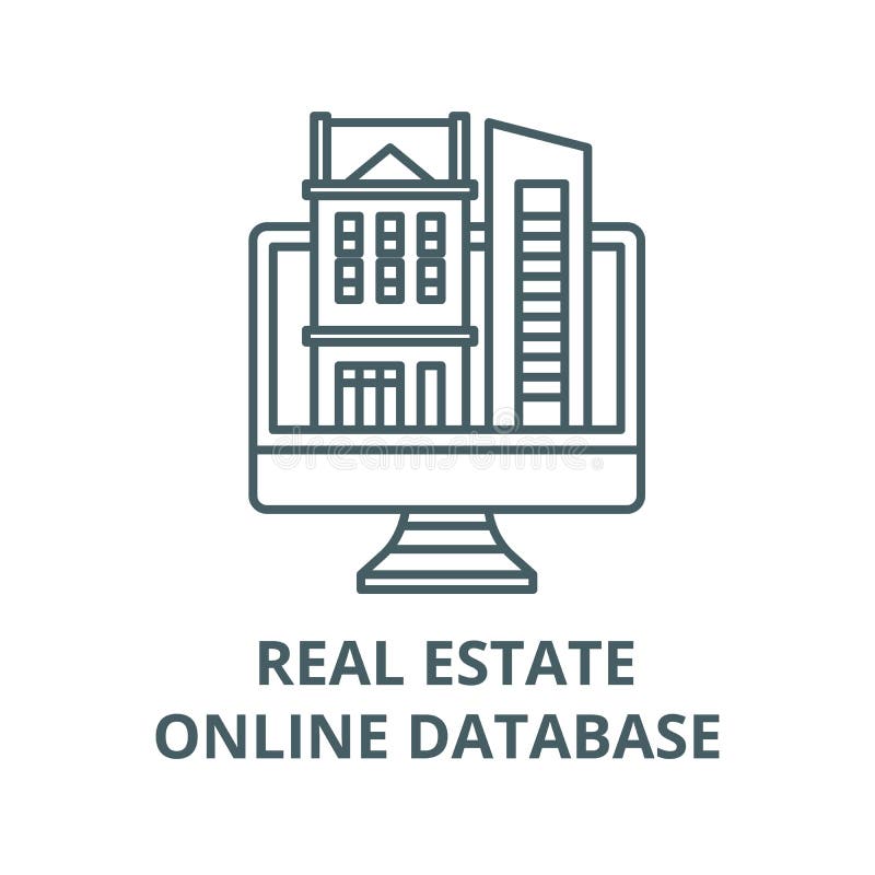 Online Database of Real Estate Vector Line Icon, Linear Concept ...