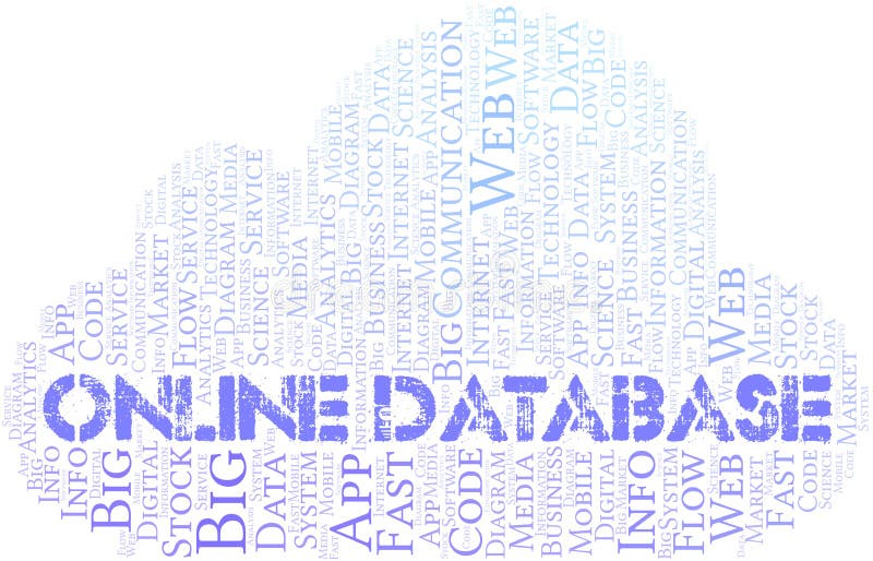 Online Database Vector Word Cloud, Made with Text only. Stock ...