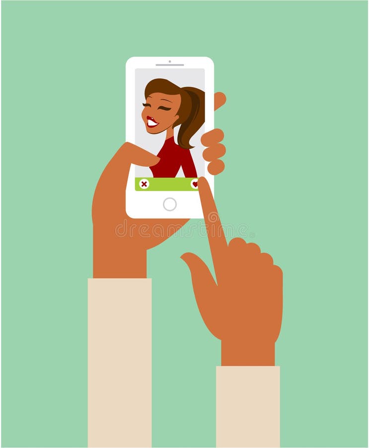 Online dating app concept stock vector. Illustration of girl - 67011460