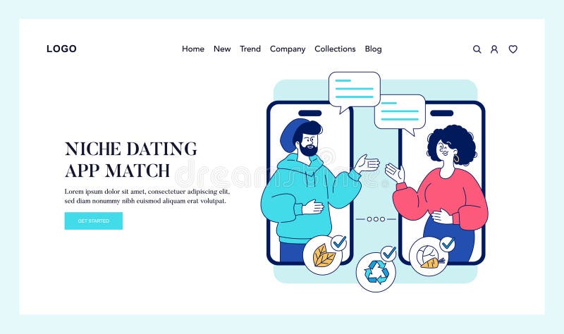 Online Dating. Flat Vector Illustration Stock Vector - Illustration of ...