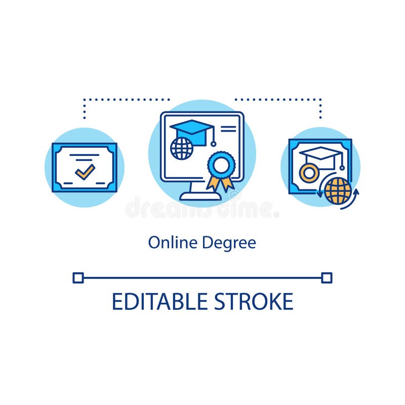 Online degree concept icon stock vector. Illustration of education ...