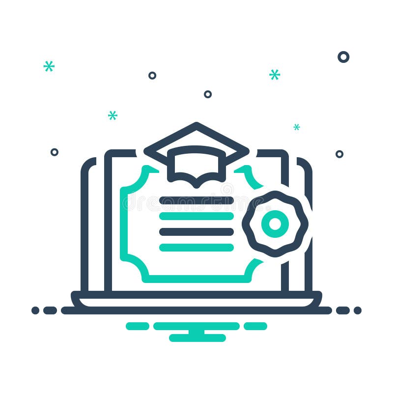 Mix Icon for Online Degree, Online and Degree Stock Vector ...