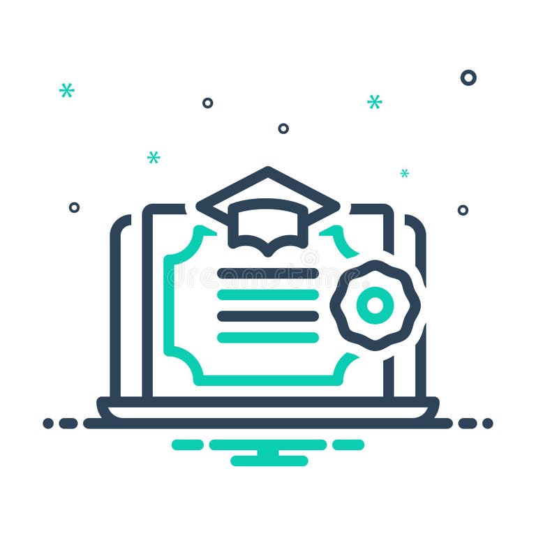 Mix Icon for Online Degree, Online and Degree Stock Vector ...
