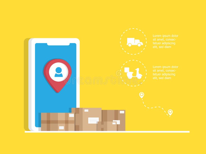 Online Delivery Application Stock Vector - Illustration of city ...