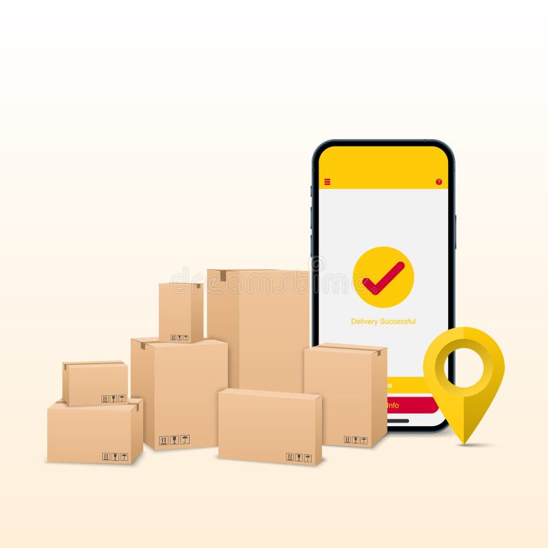 Online Delivery Phone Concept, Parcel and Mail Delivery Service and ...