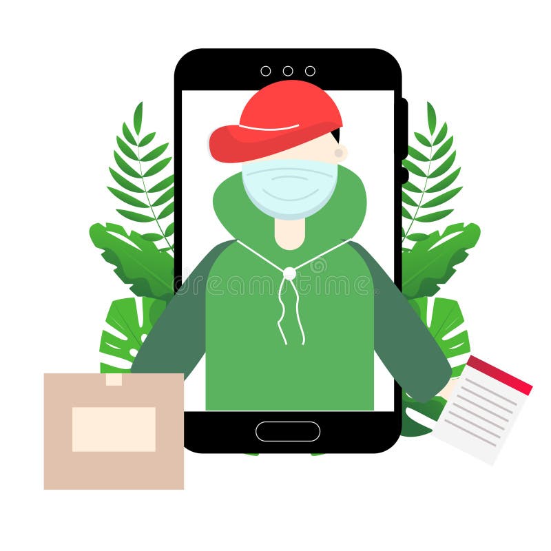 Online Delivery Service with Courier and Package Tracking Vector ...