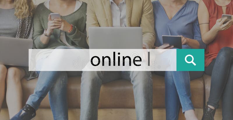 Online Devices Share Socialize Computer Concept Stock Photo - Image of ...