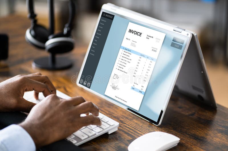 Online Digital E Invoice stock photo. Image of billing - 238313106