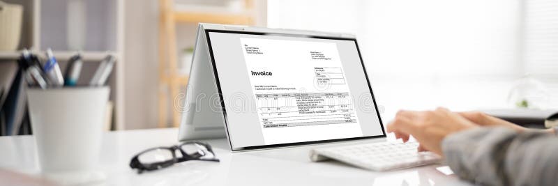 Online Digital E Invoice stock image. Image of management - 238326229