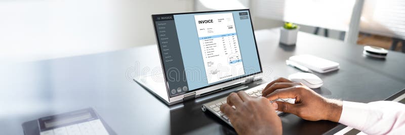 Online Digital E Invoice Statement Stock Image - Image of copy ...