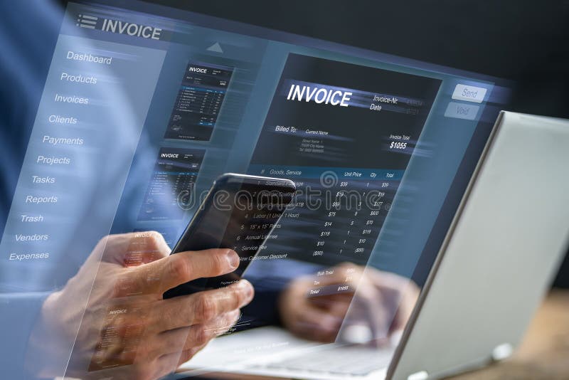 Online Digital E Invoice stock photo. Image of accountant - 251554878