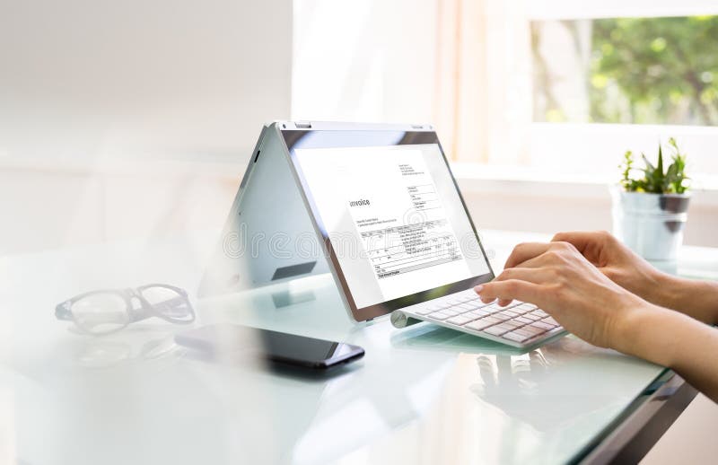 Online Digital E Invoice stock photo. Image of billing - 277163480