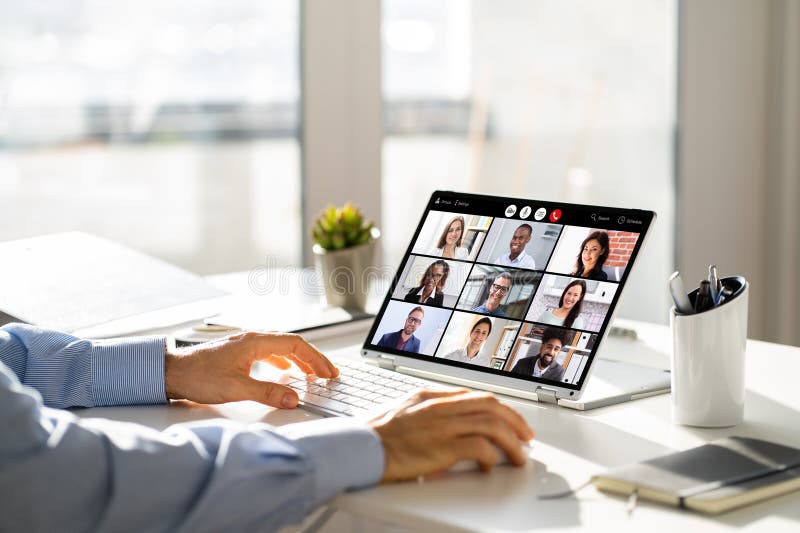Online Digital HR Video Conference Webinar Stock Photo - Image of ...