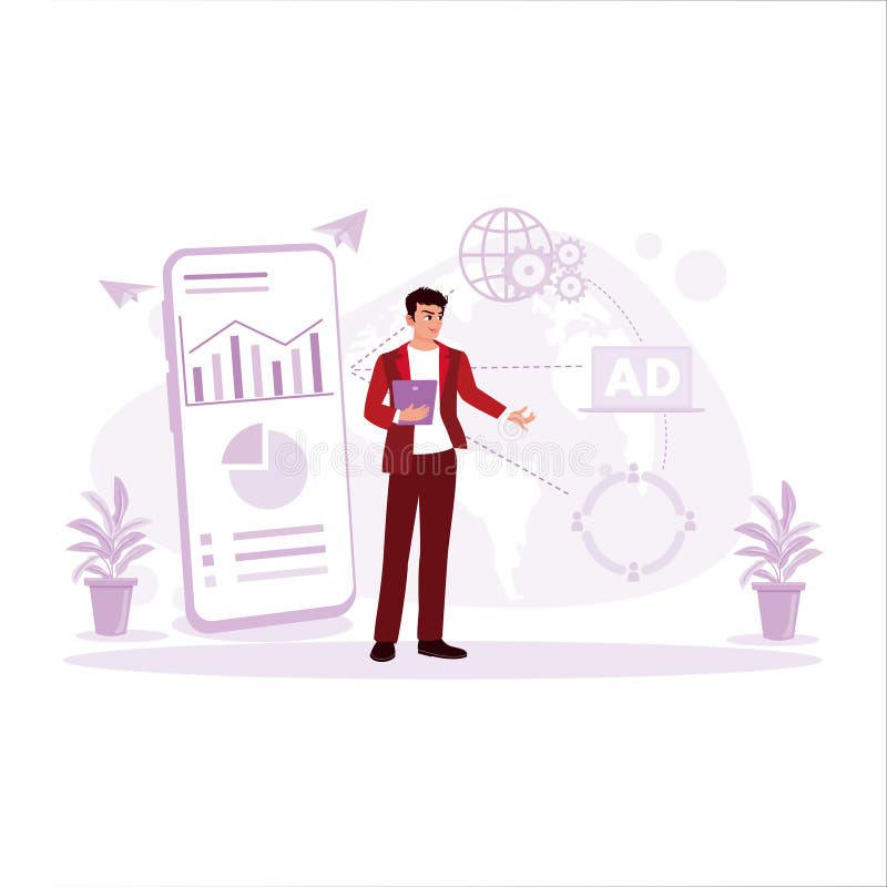 Online Digital Marketing Performs Graphic Analysis and Diagrams about ...