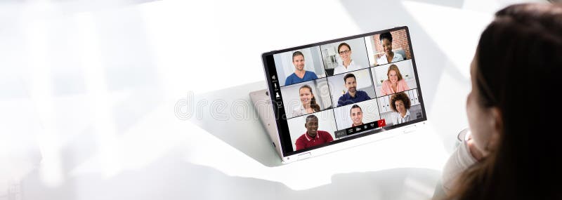 Online Digital Video Conference Webinar Stock Photo - Image of success ...