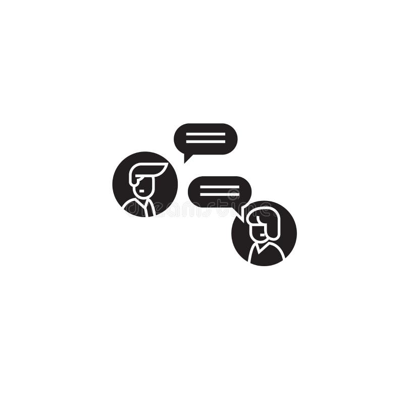Online Discussion Black Vector Concept Icon. Online Discussion Flat ...