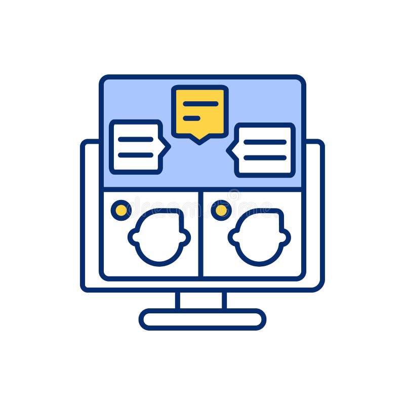 Online Discussion Icon Vector Outline Illustration Stock Vector ...