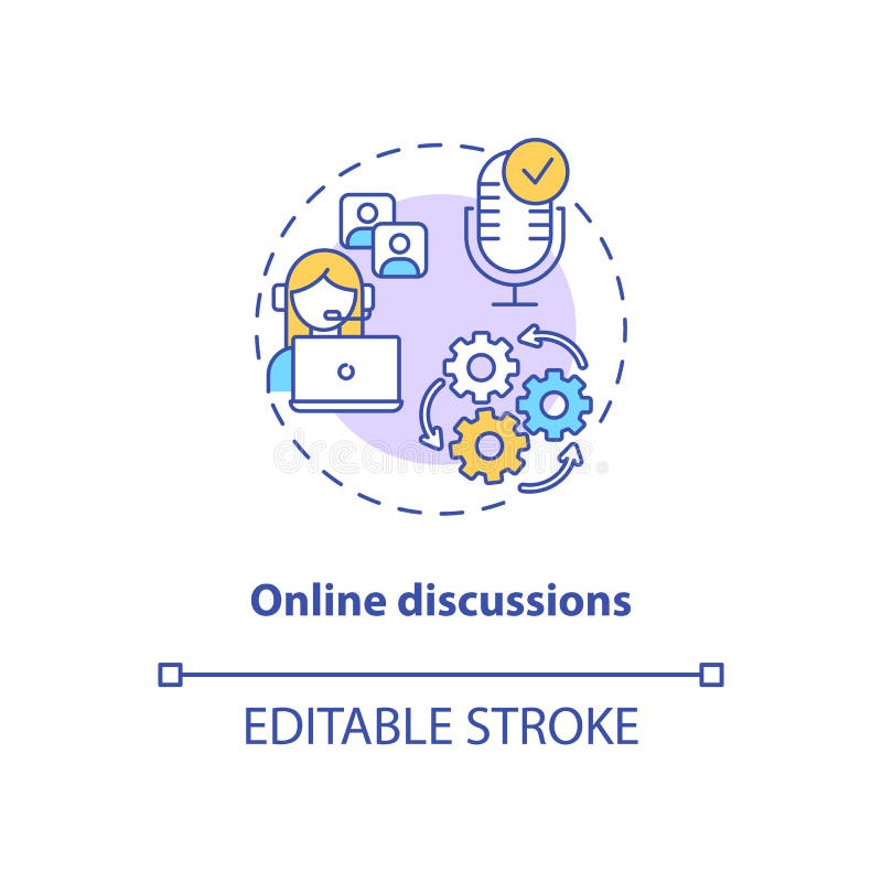 Online Discussions Concept Icon Stock Vector - Illustration of ...