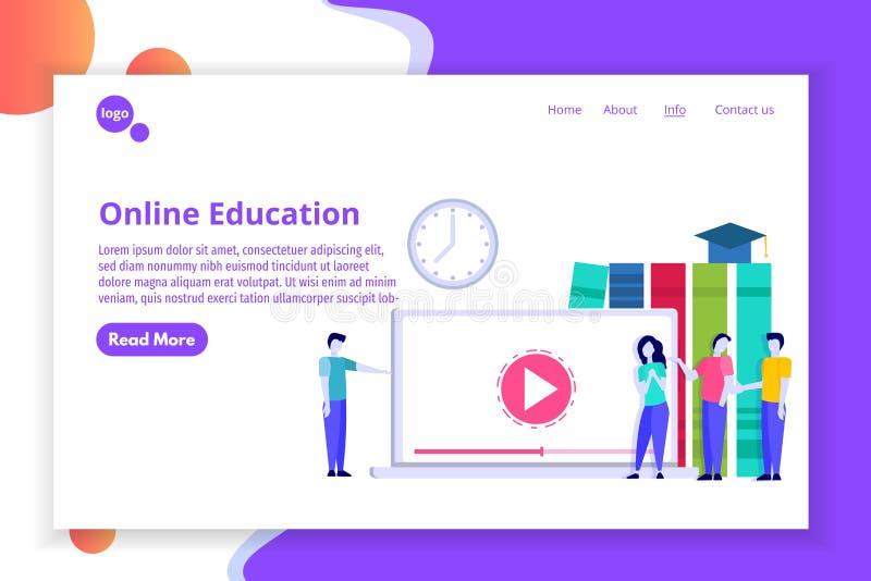 Online Distance Education from Home Stock Vector - Illustration of ...